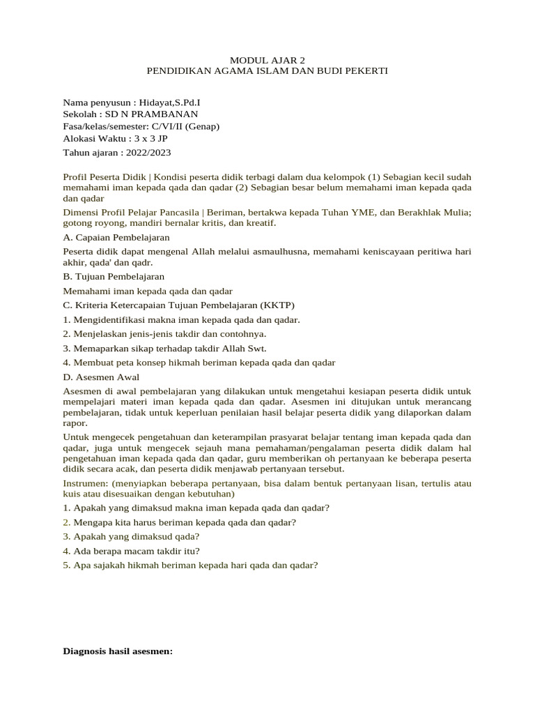 MODUL AJAR 2 Sem2 | PDF