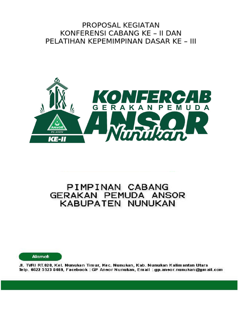 Proposal Konfercab & PKD Ansor List | PDF