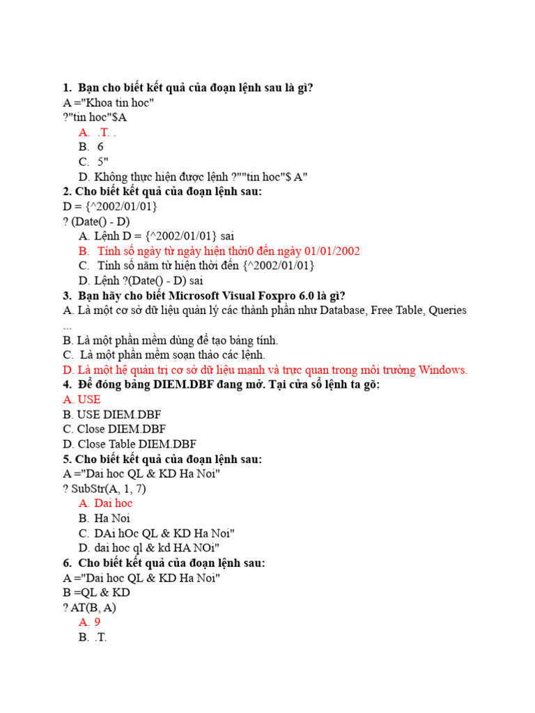 Trac Nghiem FOX | PDF