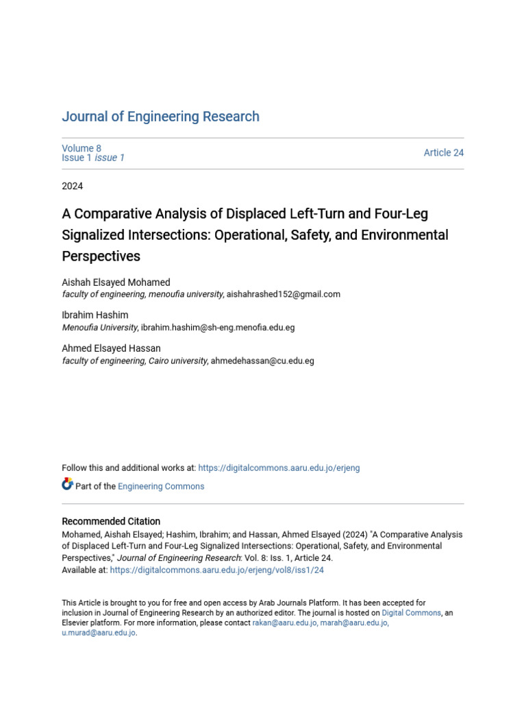 A Comparative Analysis of Displaced Left-Turn and Four-Leg Signal - 4 | PDF