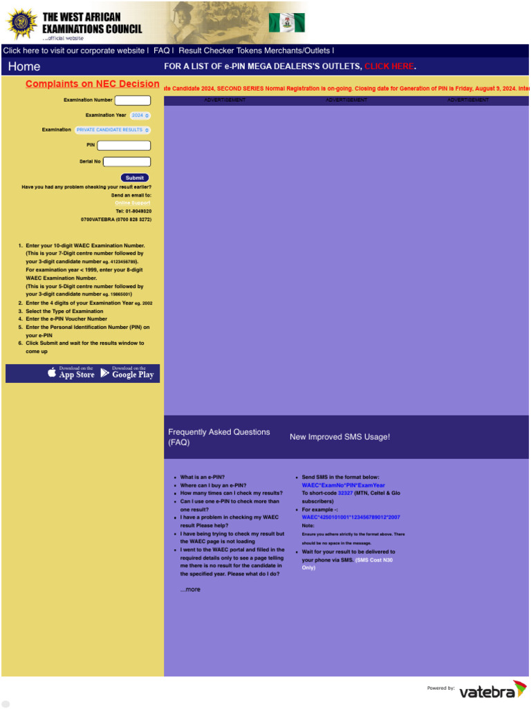 Waecdirect Online - Result Checker | PDF