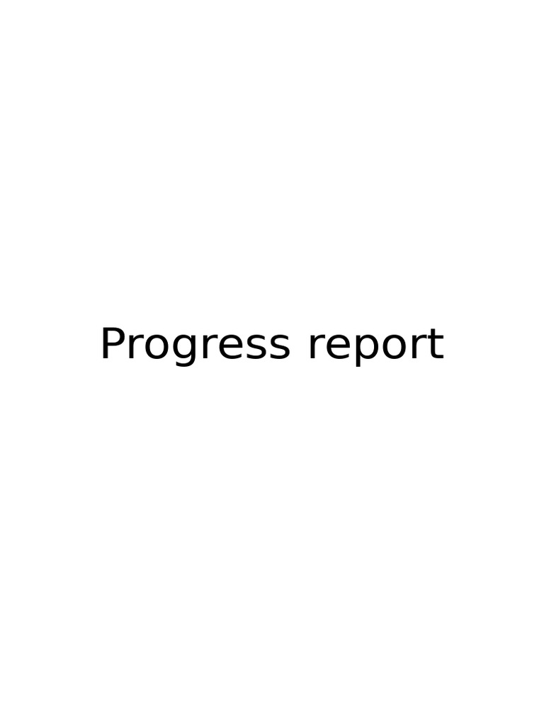 Progress report | PDF
