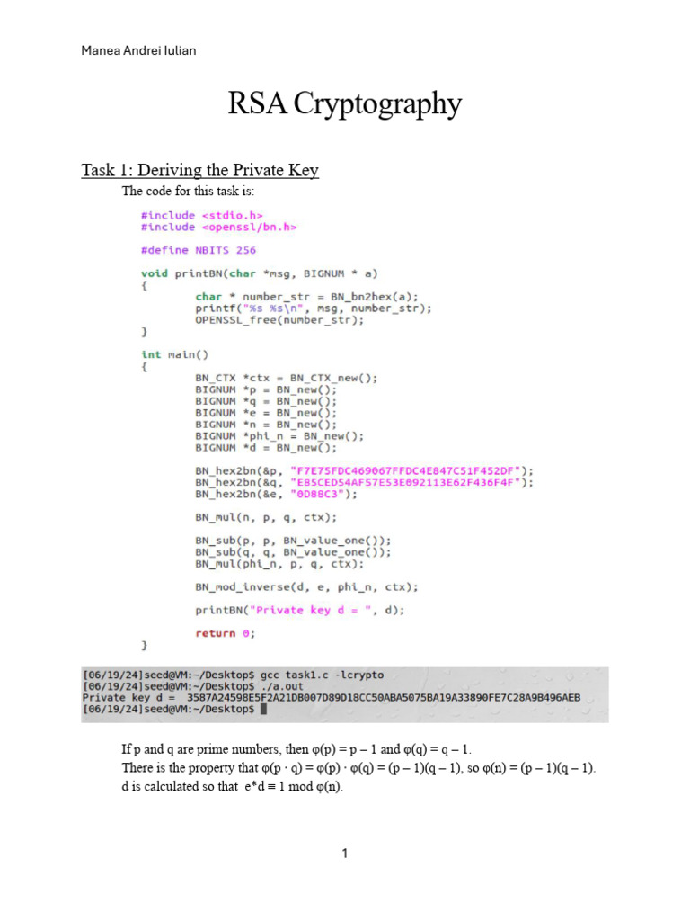 RSA Cryptography | PDF