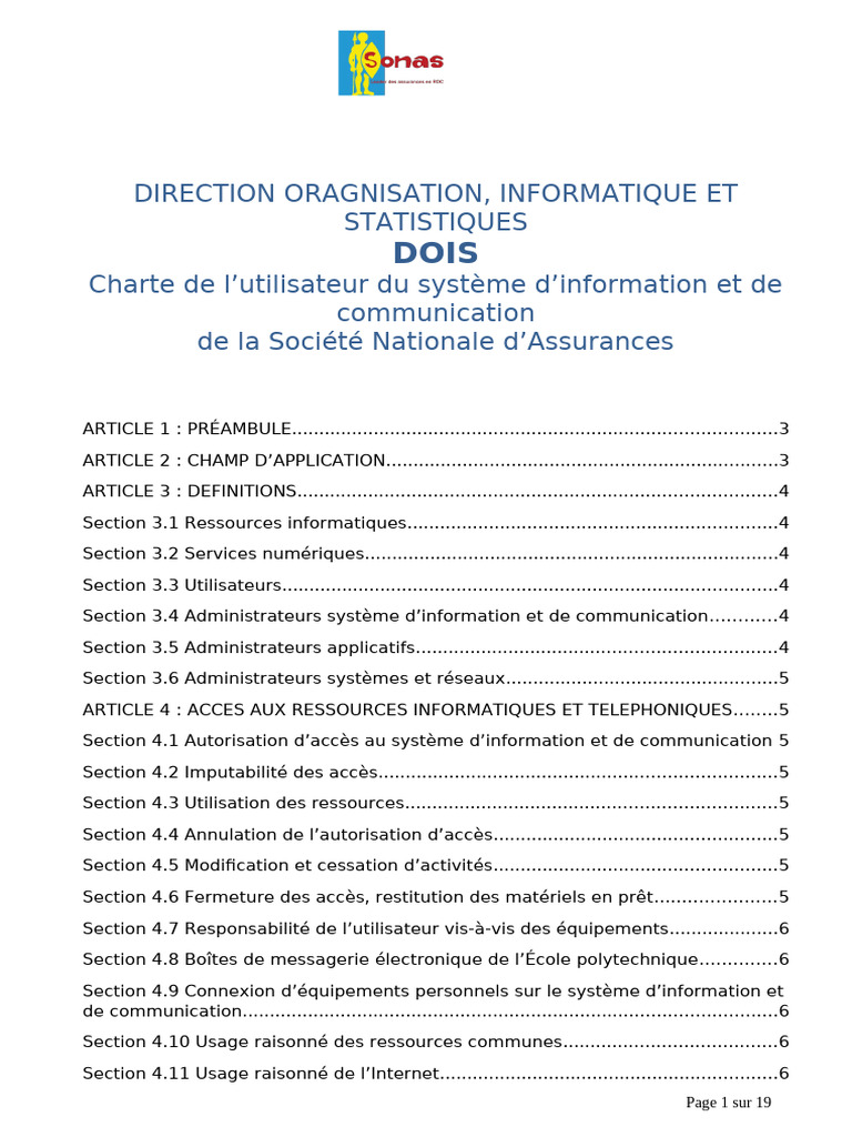 Charte de La Dois | PDF