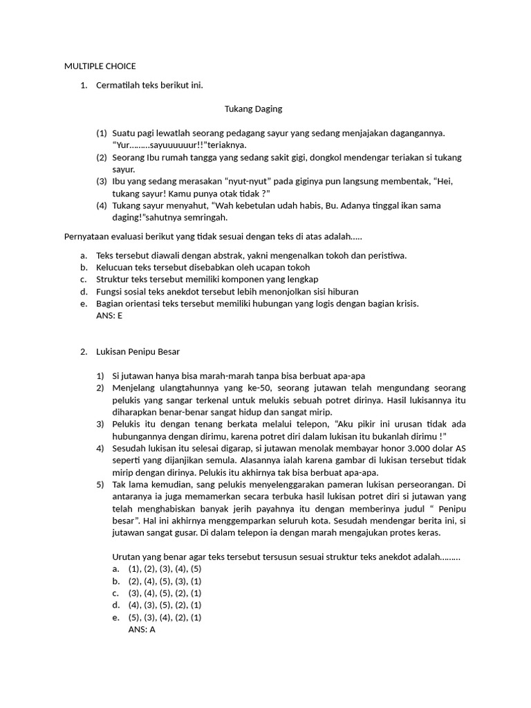 Sumatif Kelas X | PDF