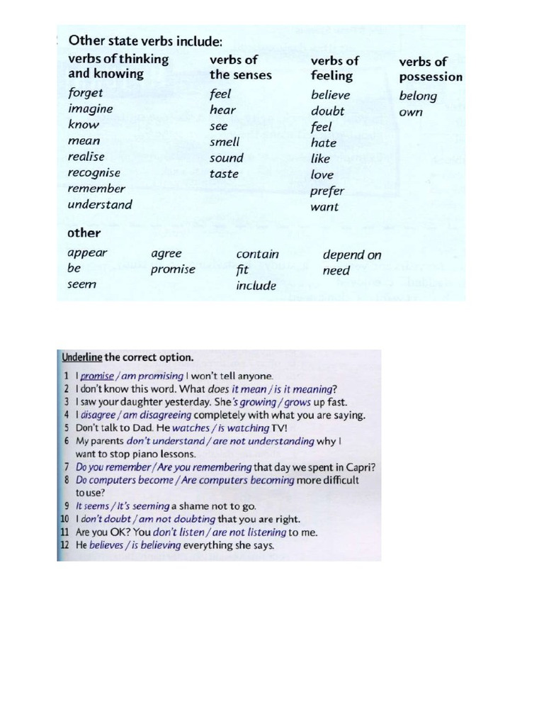 1C State Verbs Rules From ActGram1 | PDF
