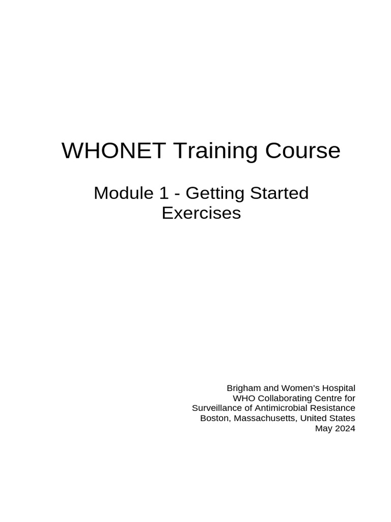 WHONET 1.getting Started-Exercises | PDF