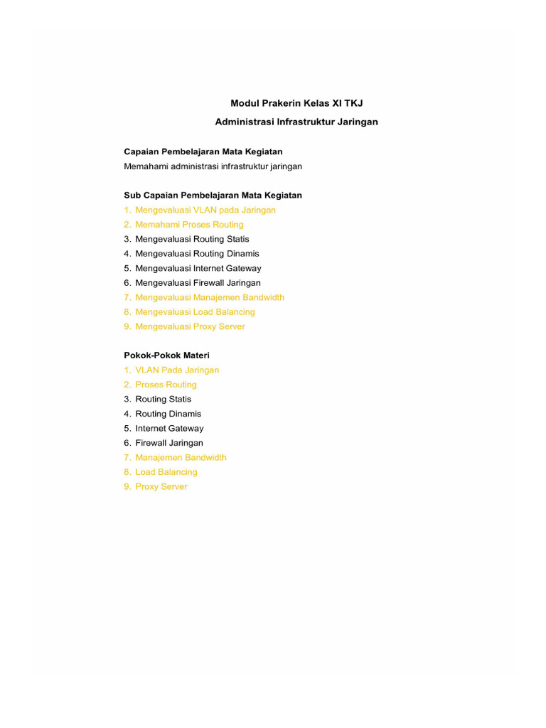 Modul Prakerin AIJ Kelas XI TKJ | PDF