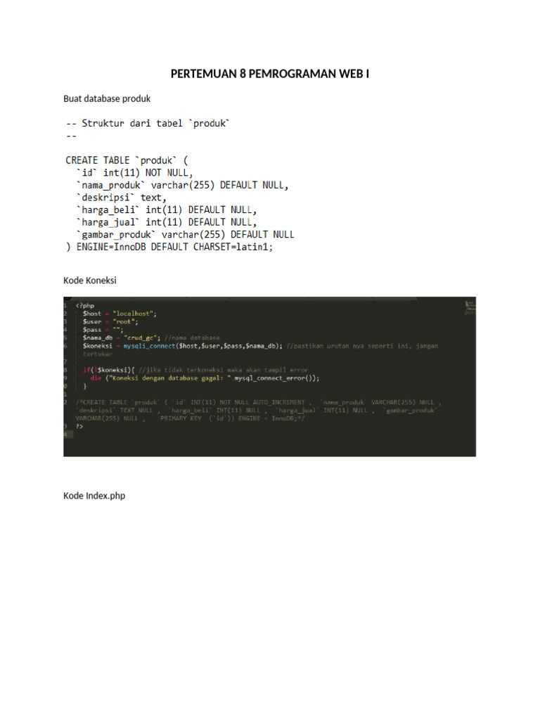 Pertemuan 8 Pemrograman Web I | PDF