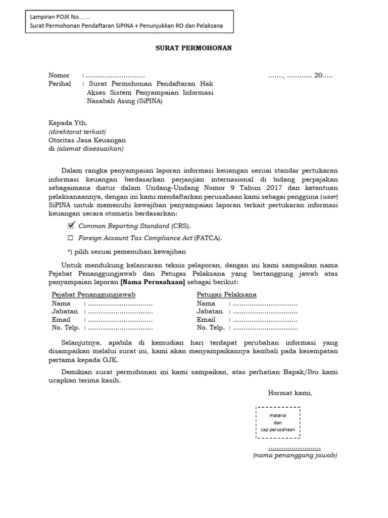 Template Surat Permohonan | PDF