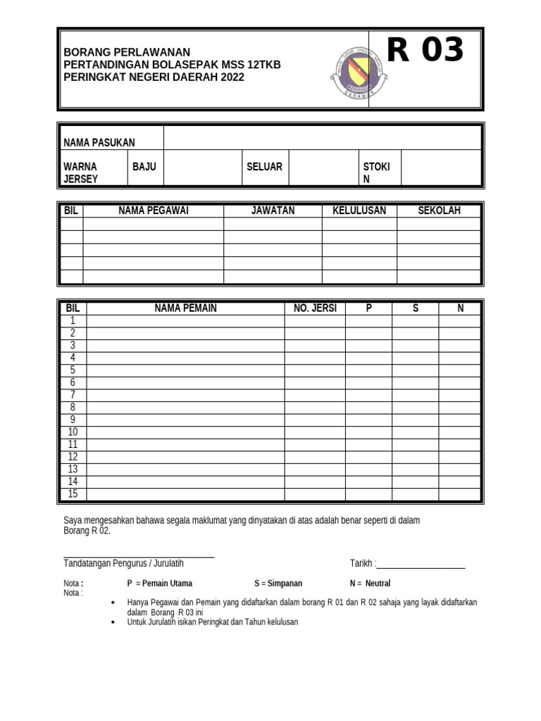 Borang Perlawanan RO3 | PDF