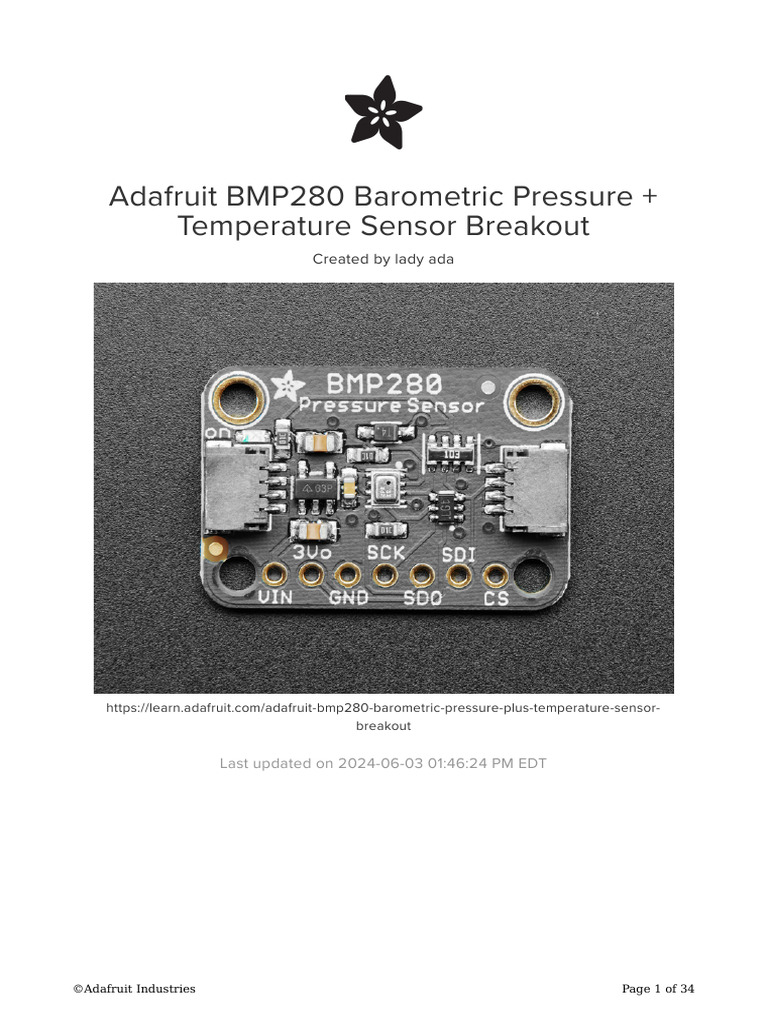 Adafruit BMP280 Breakout Datasheet | PDF