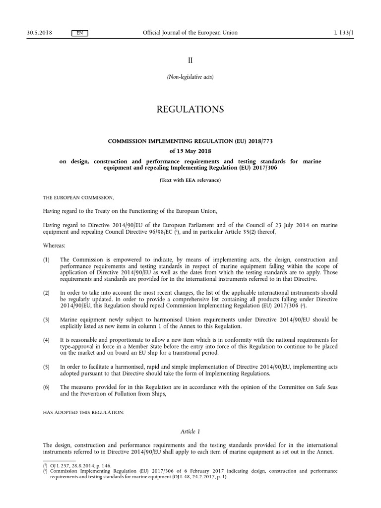 Regulation - Commission Implementing Regulation (Eu) | PDF