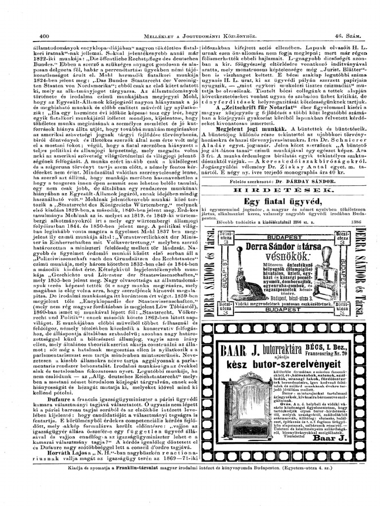 JogtudomanyiKozlony 1875 Pages417-465 | PDF