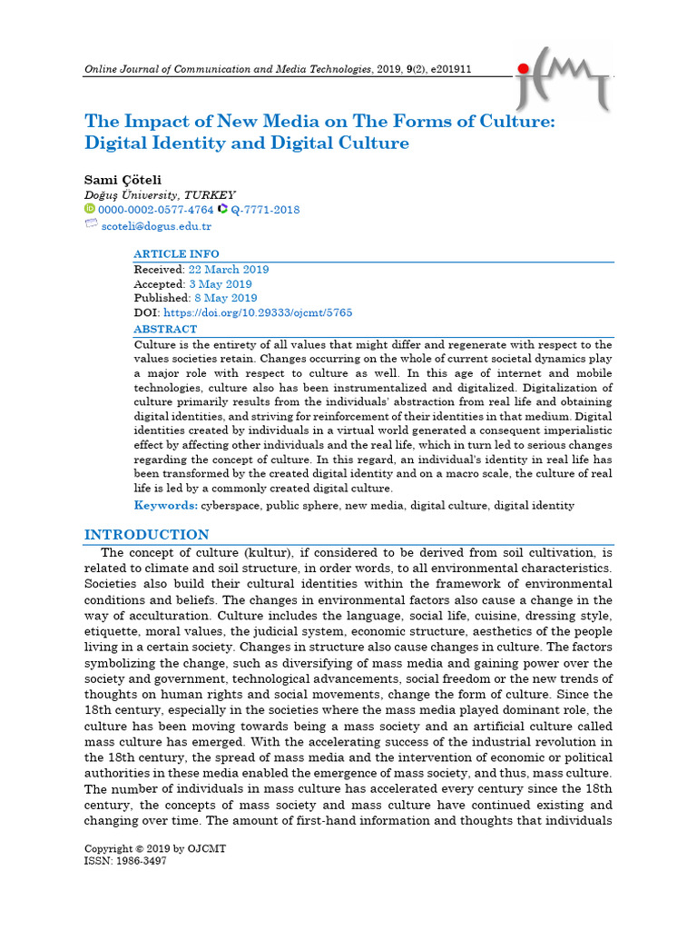 The-Impact-Of-New-Media-On-The-Forms-Of-Culture-Digital-Identity-And ...