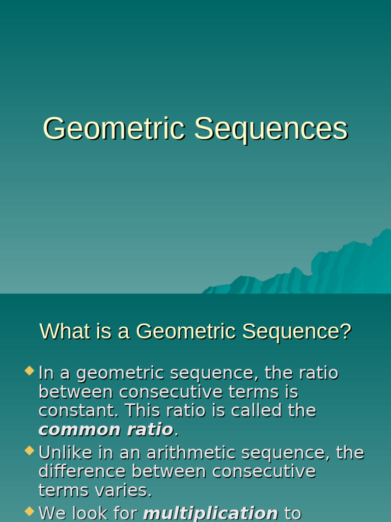 Geometric Sequences | PDF