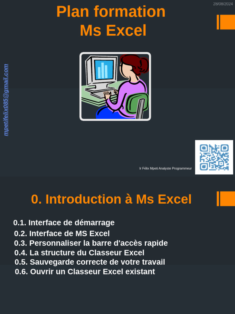 Plan de La Formation Ms Excel DIAPO | PDF