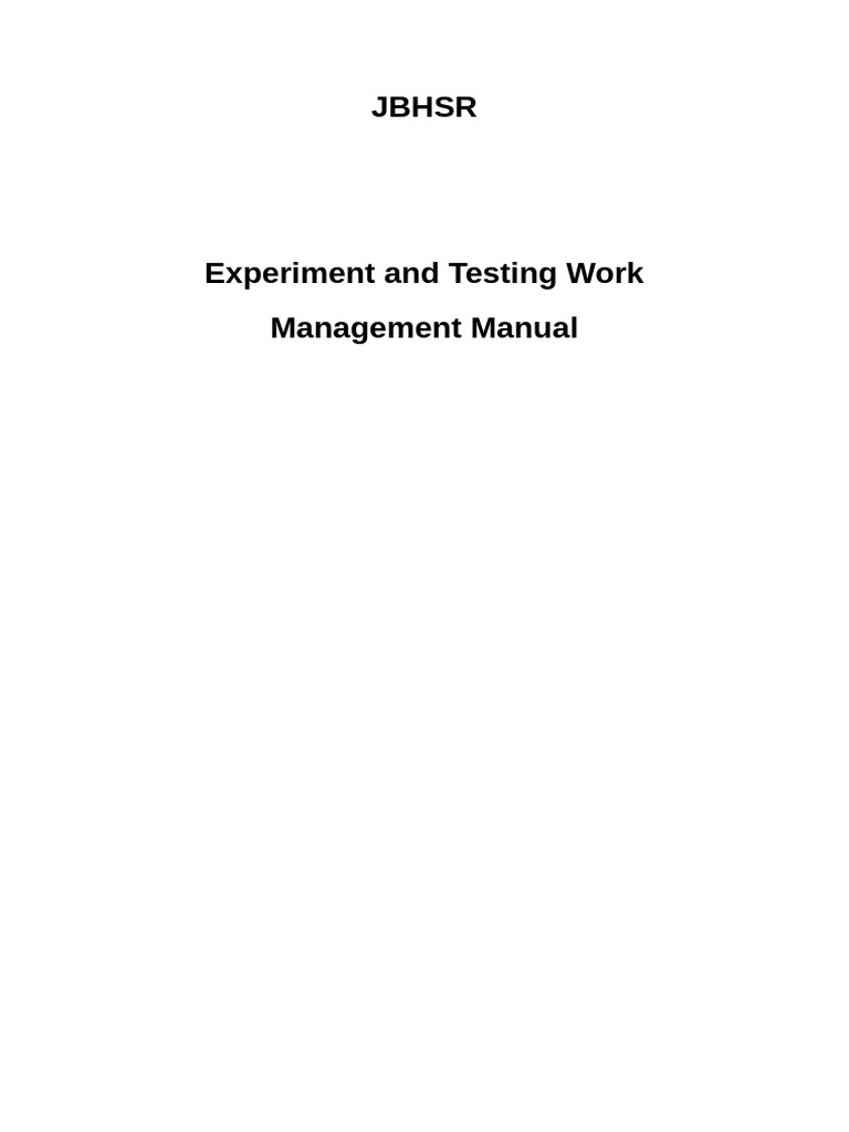 hsr Experiment and Testing Work | PDF