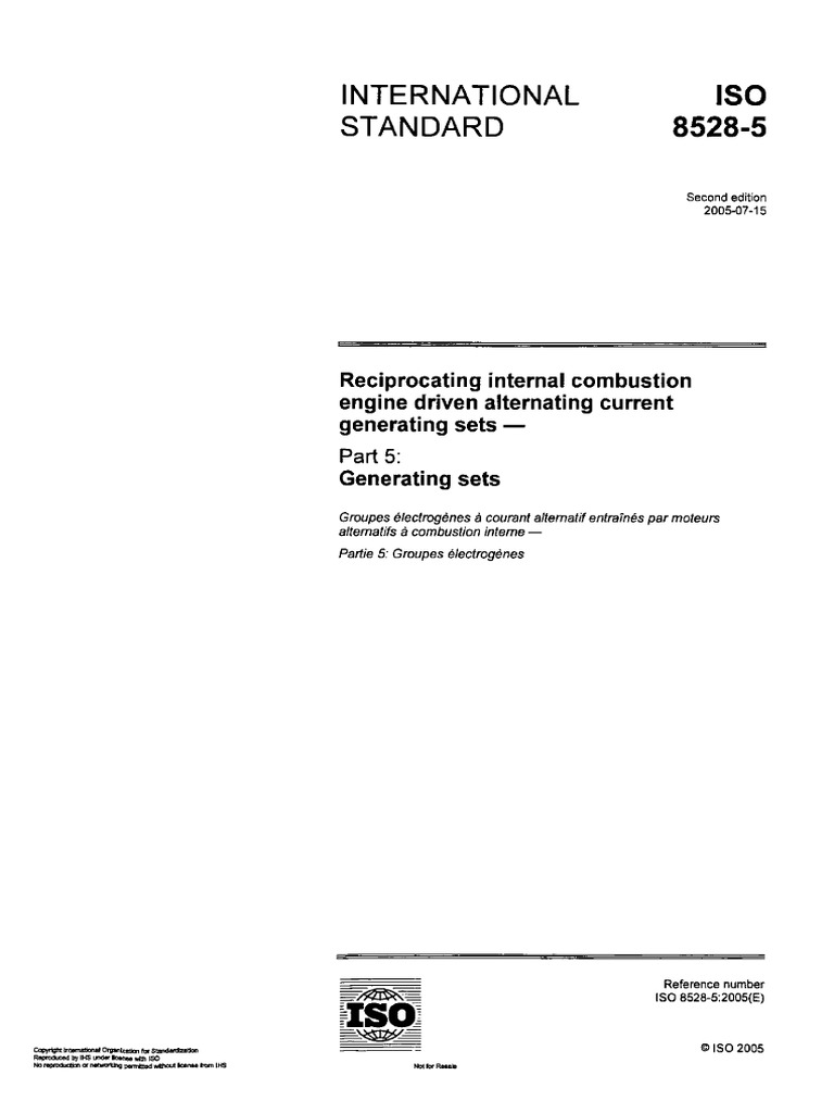 ISO 8528-5-2005 Reciprocating Internal Combustion Engine Driven ...