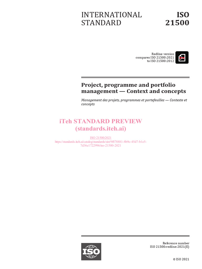 ISO 21500 2021 - Redline | PDF