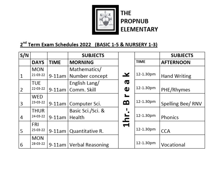 Exam Schedule | PDF