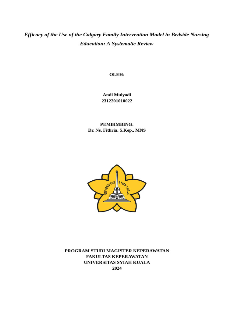 Review Artikel Efficacy of The Use of The Calgary Family Intervention ...