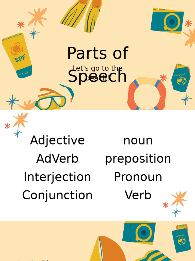 Yellow Beach Parts of Speech Presentation | PDF