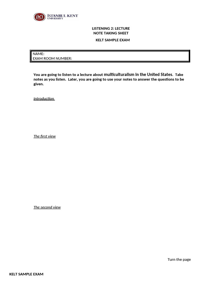 4 Note Taking Sheet | PDF