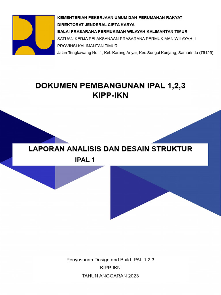 00.cover Laporan Struktur IPAL KIPP IKN 2023 | PDF