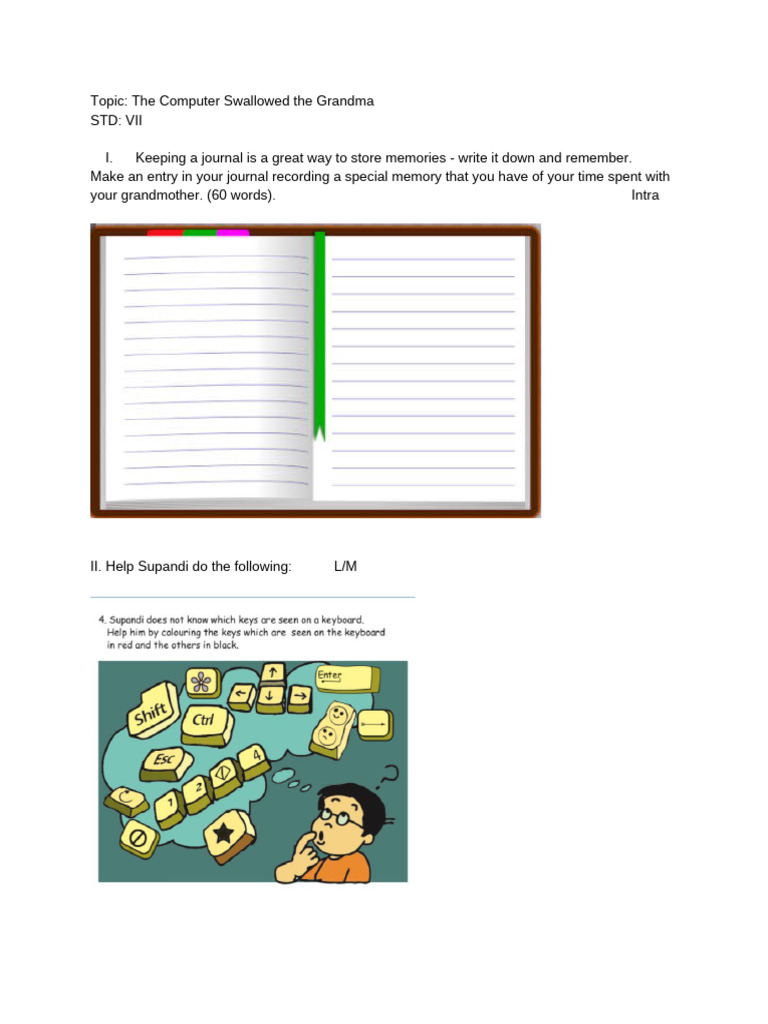 MI activity sheet - English Grade 7- Lesson 1 | PDF