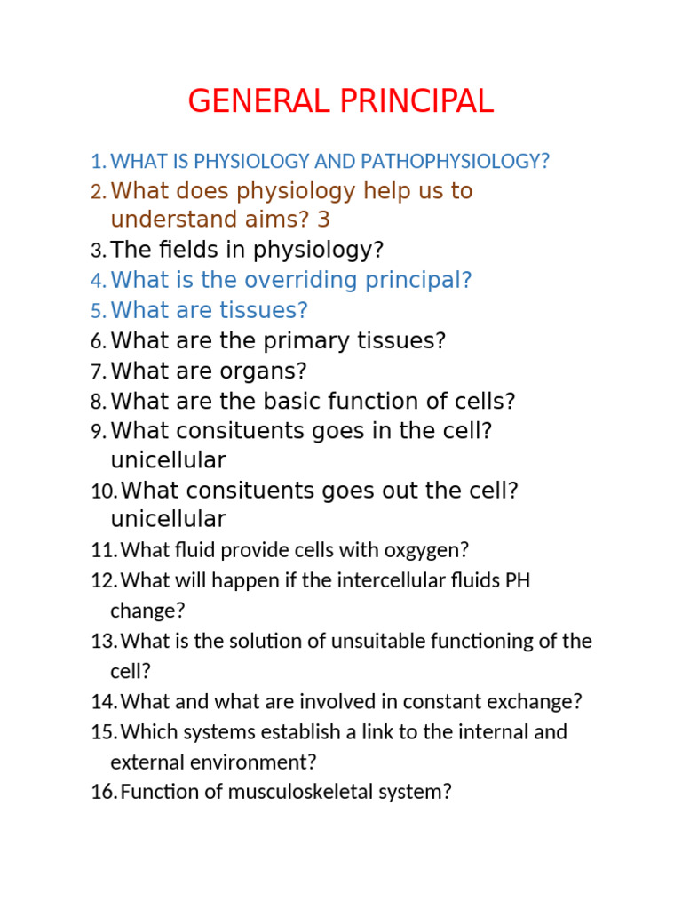 Physio Question | PDF