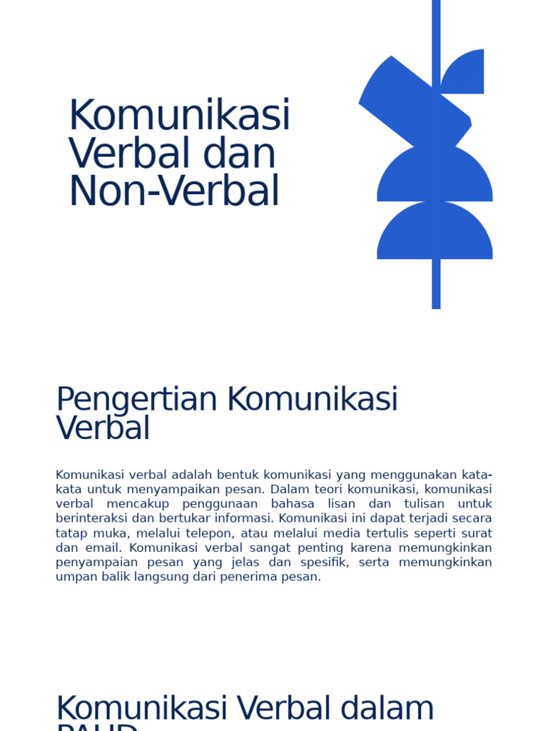 Komunikasi Verbal Dan Non-Verbal - Presentasi | PDF