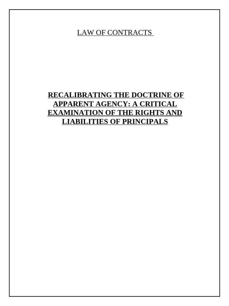 Apparent Agency | PDF