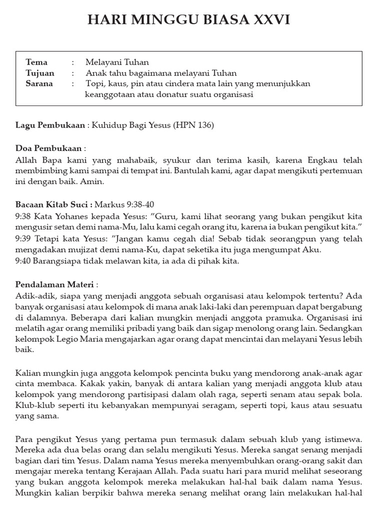 44 HM Biasa XXVI - 29 September 2024 | PDF