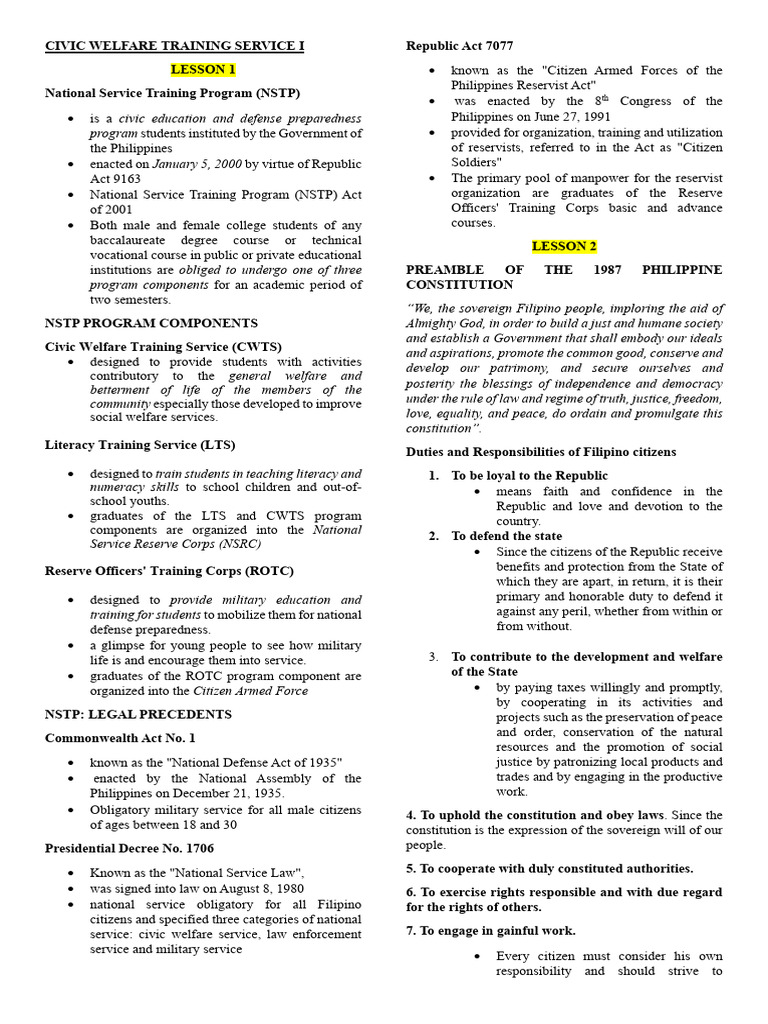 Handout CWTS Midterm | PDF