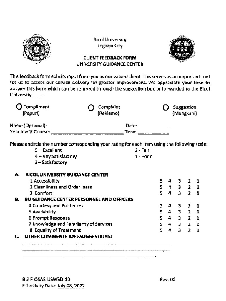 Client Feedback Form v2 | PDF