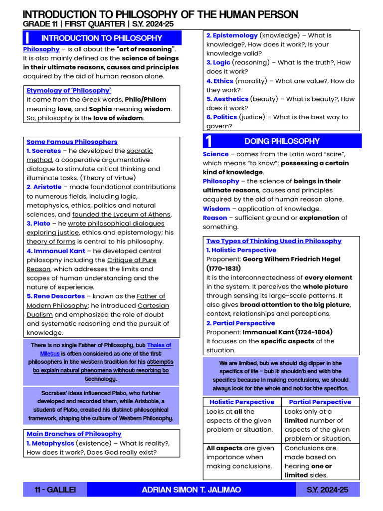 (Q1) Introduction To Philosophy of The Human Person | PDF