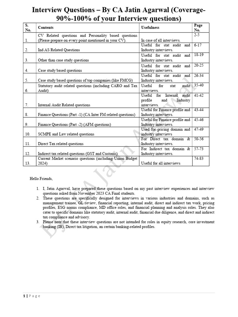 All Interview Questions and Answers | PDF | Lease | Equity (Finance)