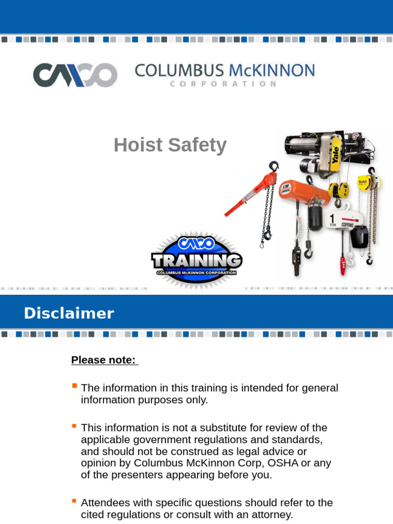 Hoist Inspection Program | PDF