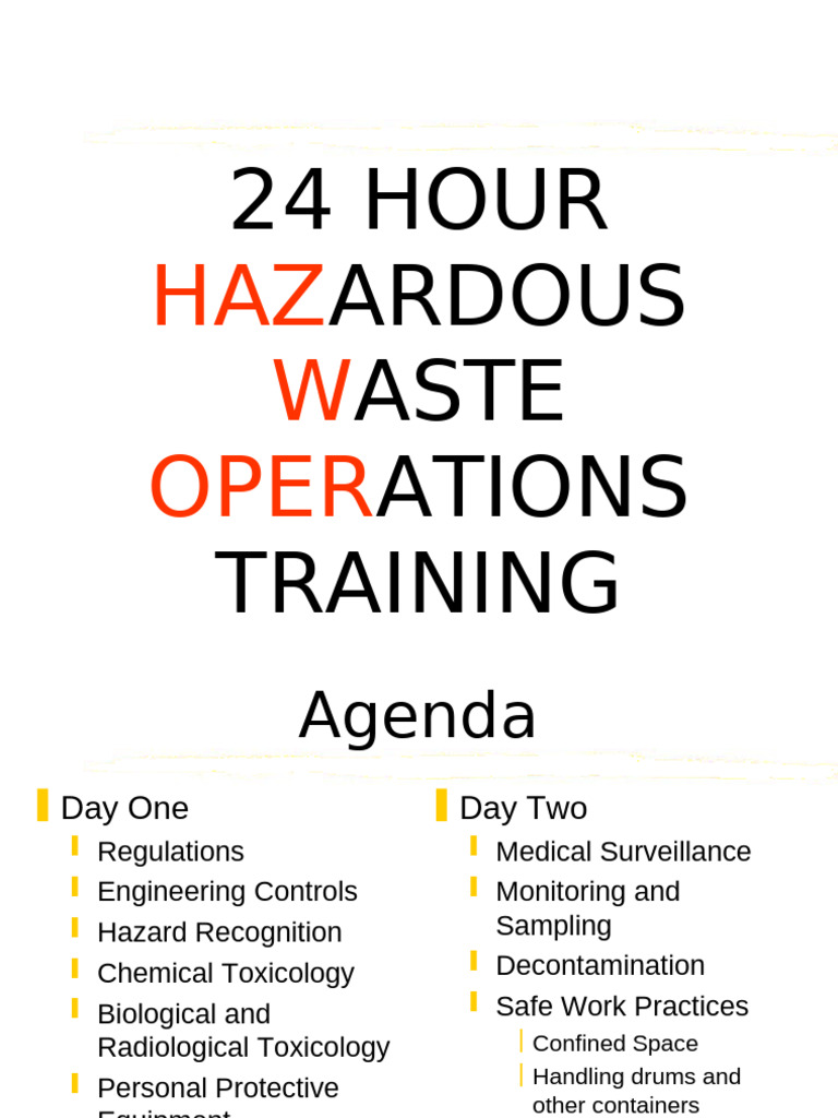 24 Hour Hazwoper | PDF
