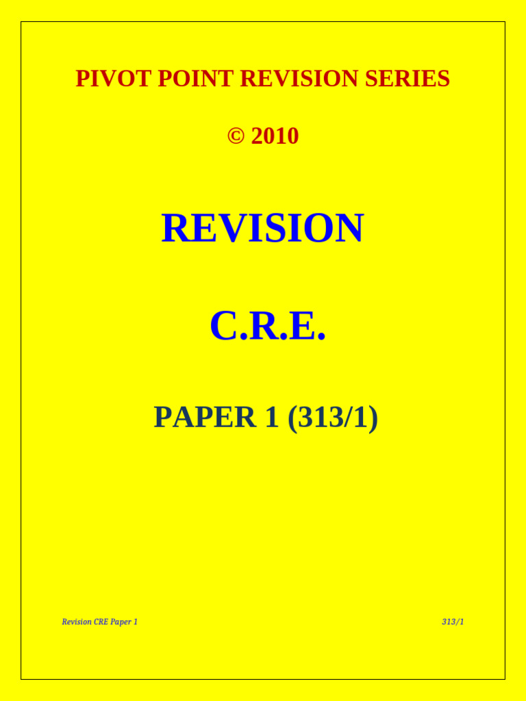 1 Cre Paper 1 Revision Booklet | PDF