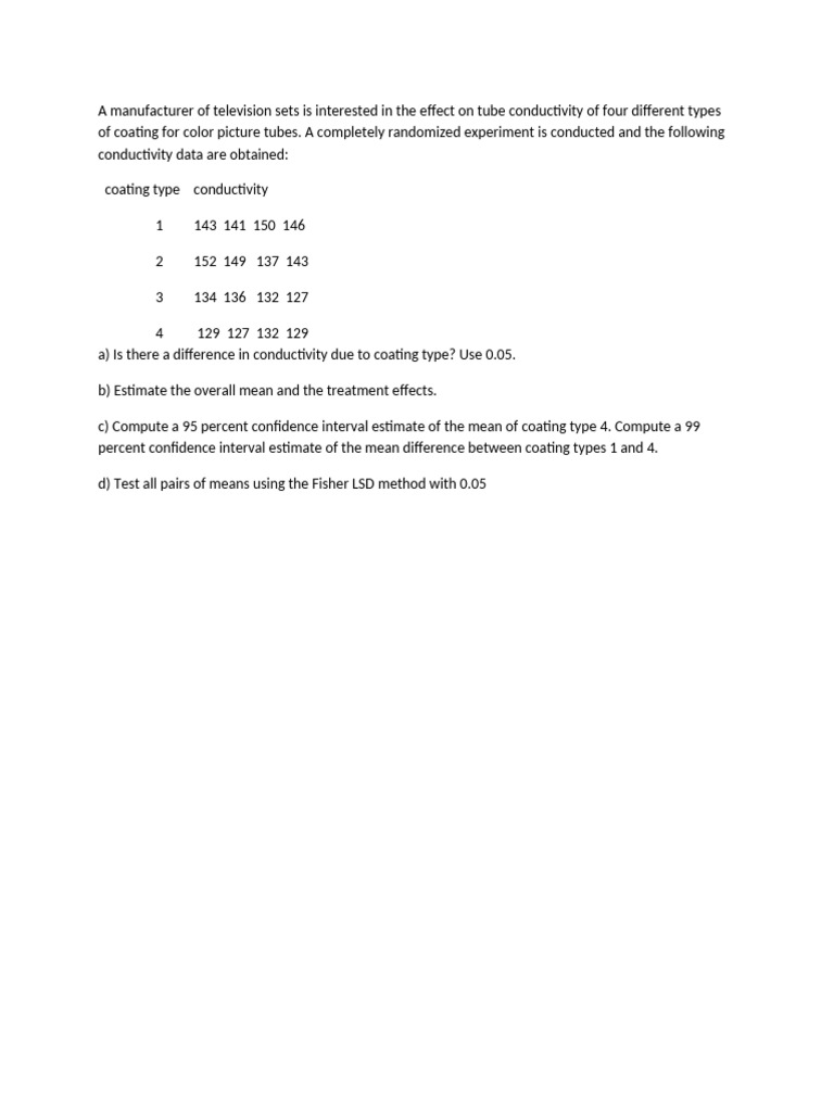 A Manufacturer of Television Sets Is Interested in The Effect On Tube ...