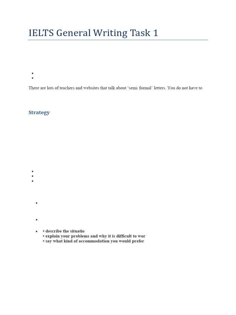 IELTS General Writing Task 1 | PDF