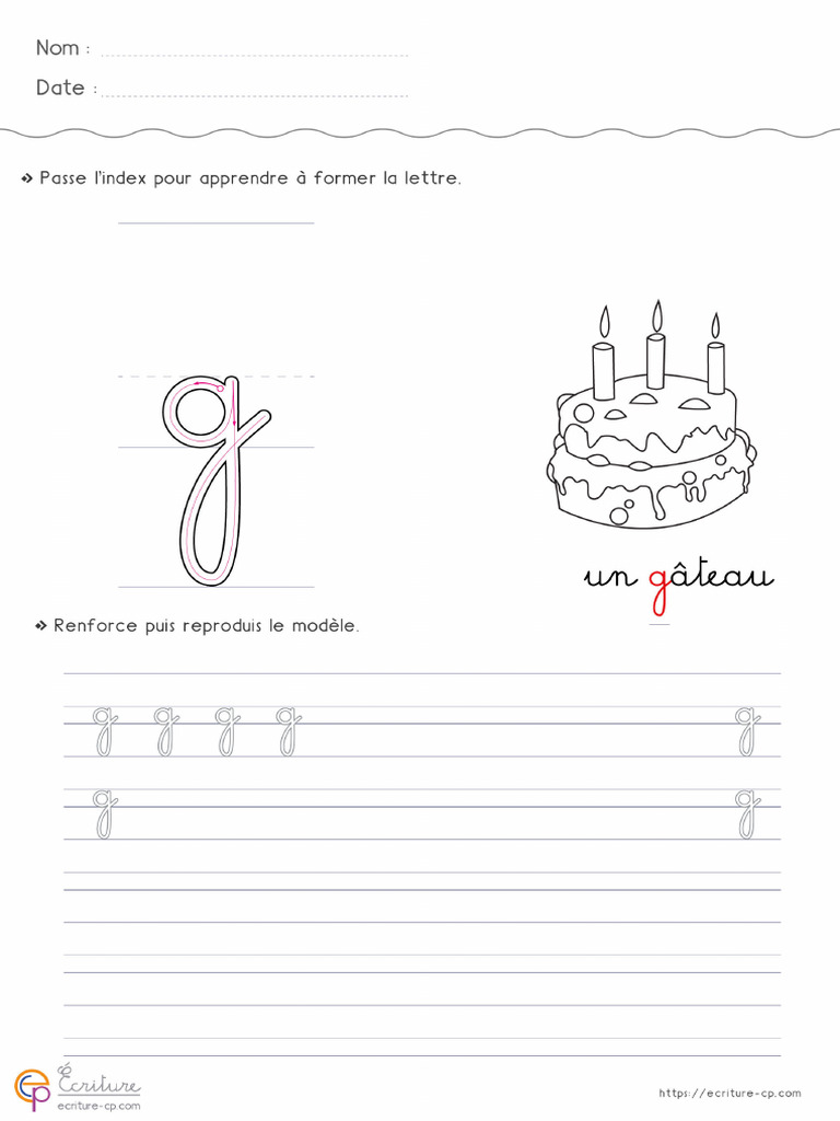 7 Ecriture Maternelle Gs Debut D Annee CP Ecrire Lettre G 02 | PDF