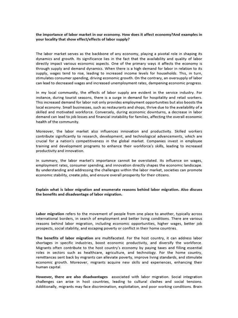 The Importance of Labor Supply | PDF