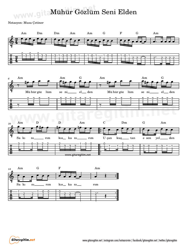 Muhur Gozlum Nota | PDF