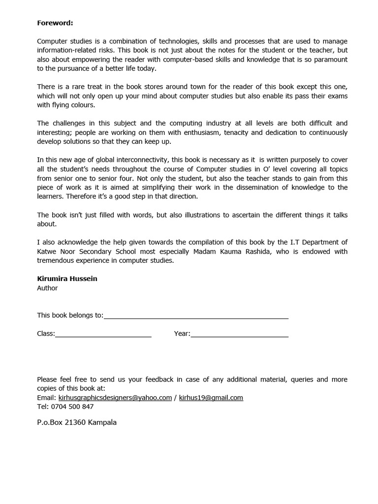 Computer Studies Notes by Kirumira | PDF