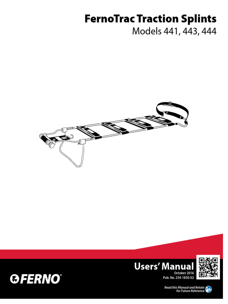 Ferno Trac Traction Splint - User Manual | PDF
