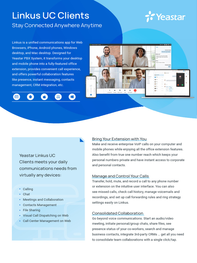 (Datasheet) Yeastar Linkus Datasheet en | PDF