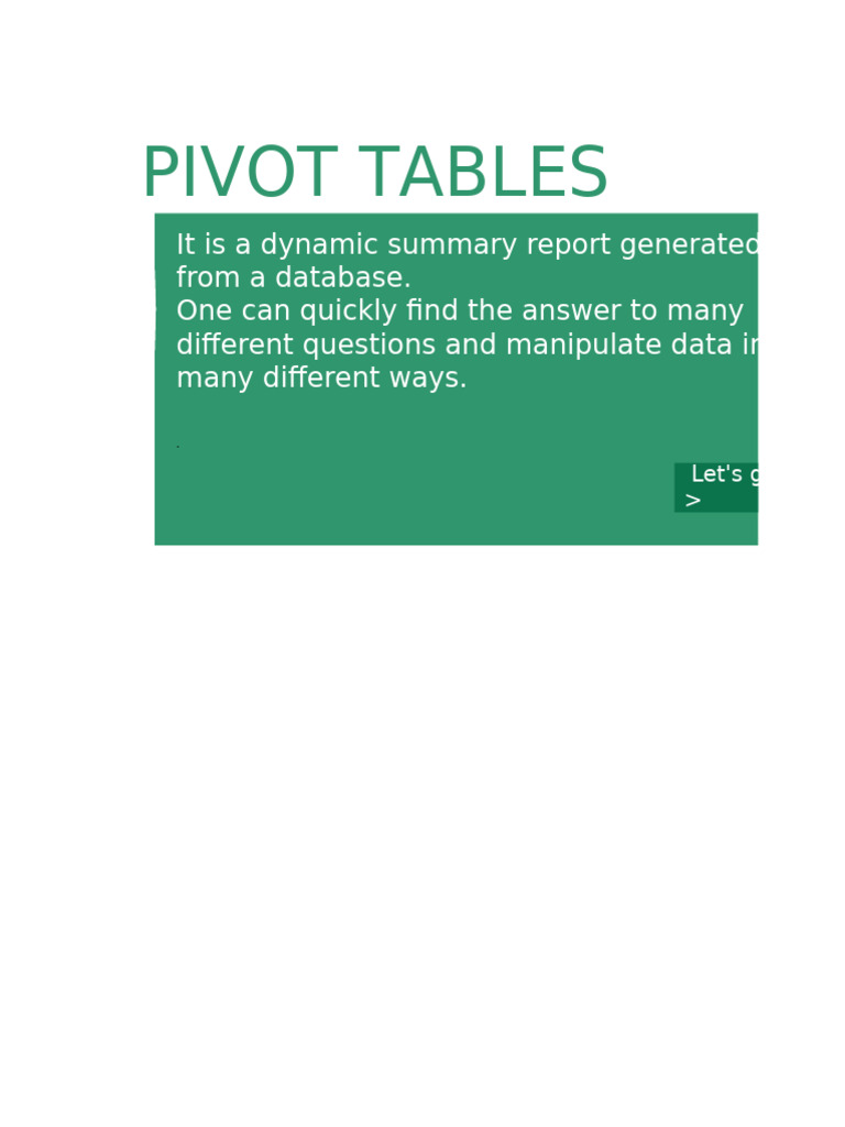 Pivot Tables 2 | PDF
